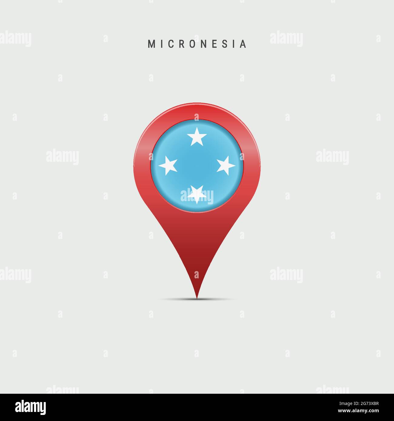Teardrop map marker with flag of Micronesia. Micronesian flag inserted ...