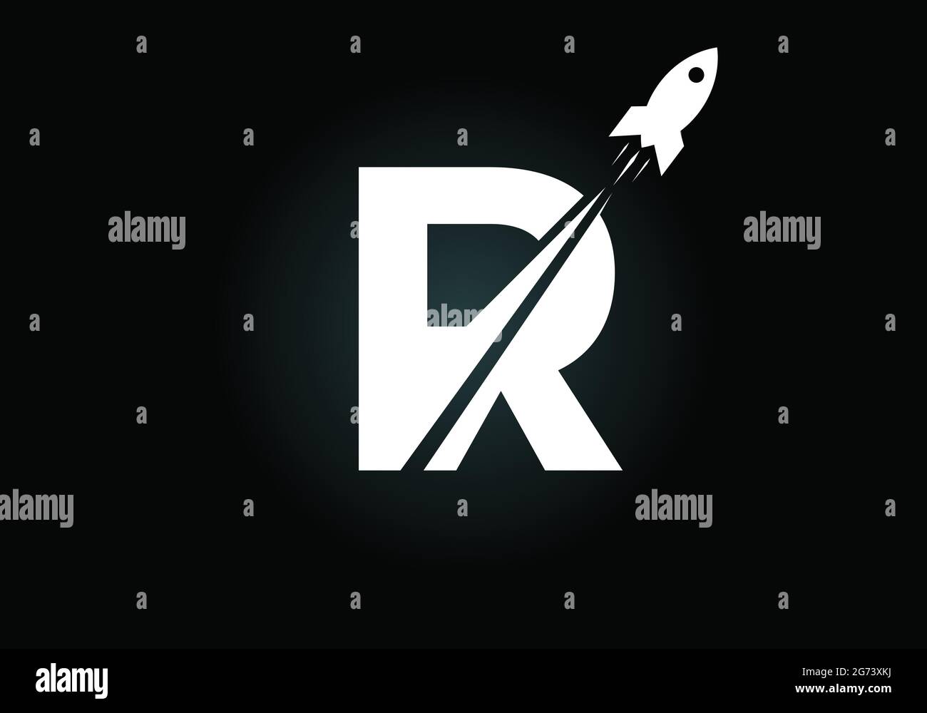 Initial R monogram letter alphabet with a Rocket logo design. Rocket ...