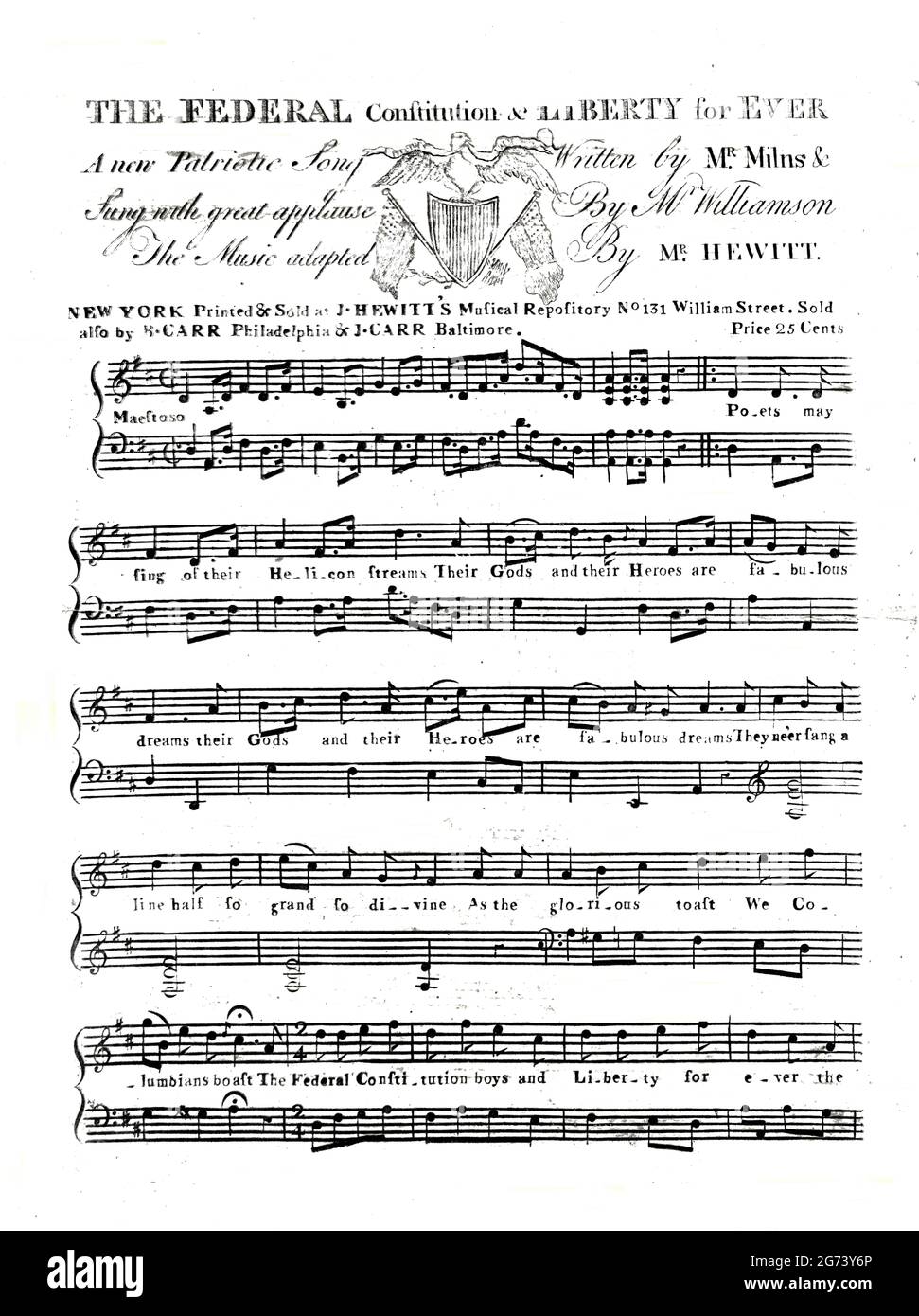 The Federal Constitution and Liberty, ca. 1899 sheet music Stock Photo ...