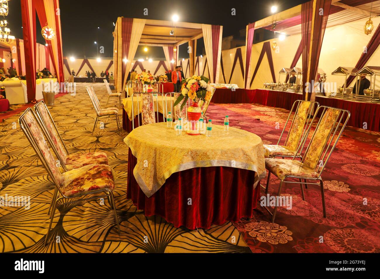 ROORKEE, INDIA - Feb 16, 2021: big wedding ceremony party gathering of ...