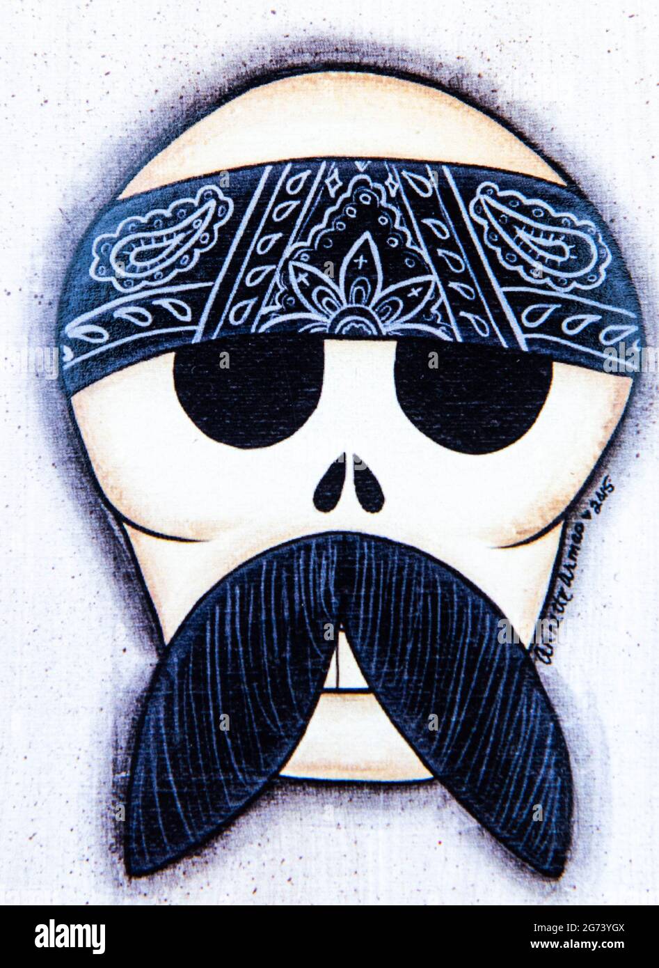 Day of the Dead image; photographic illustration; a cholo, lowrider ...
