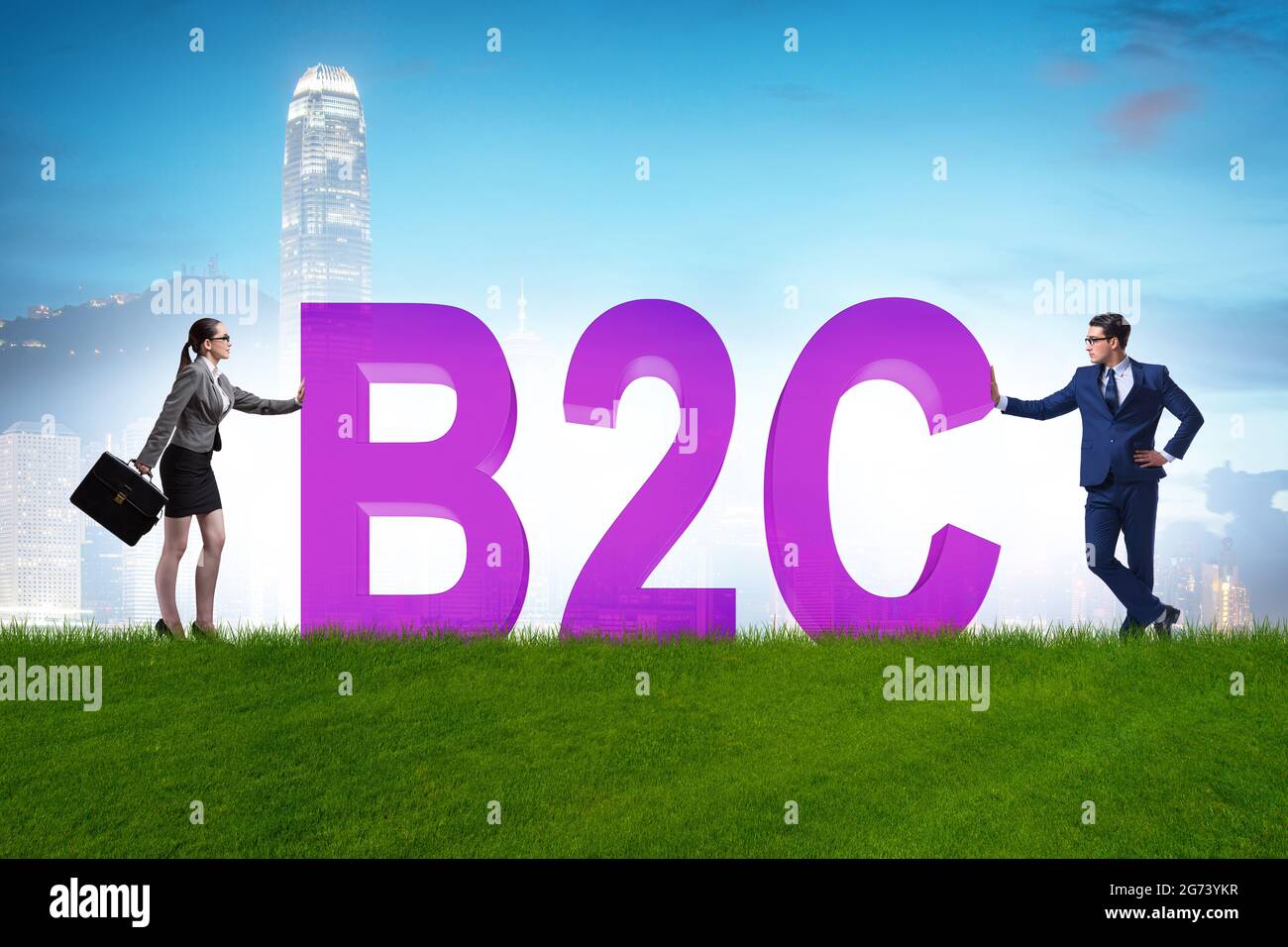 Business to customer concept with the businessman Stock Photo - Alamy