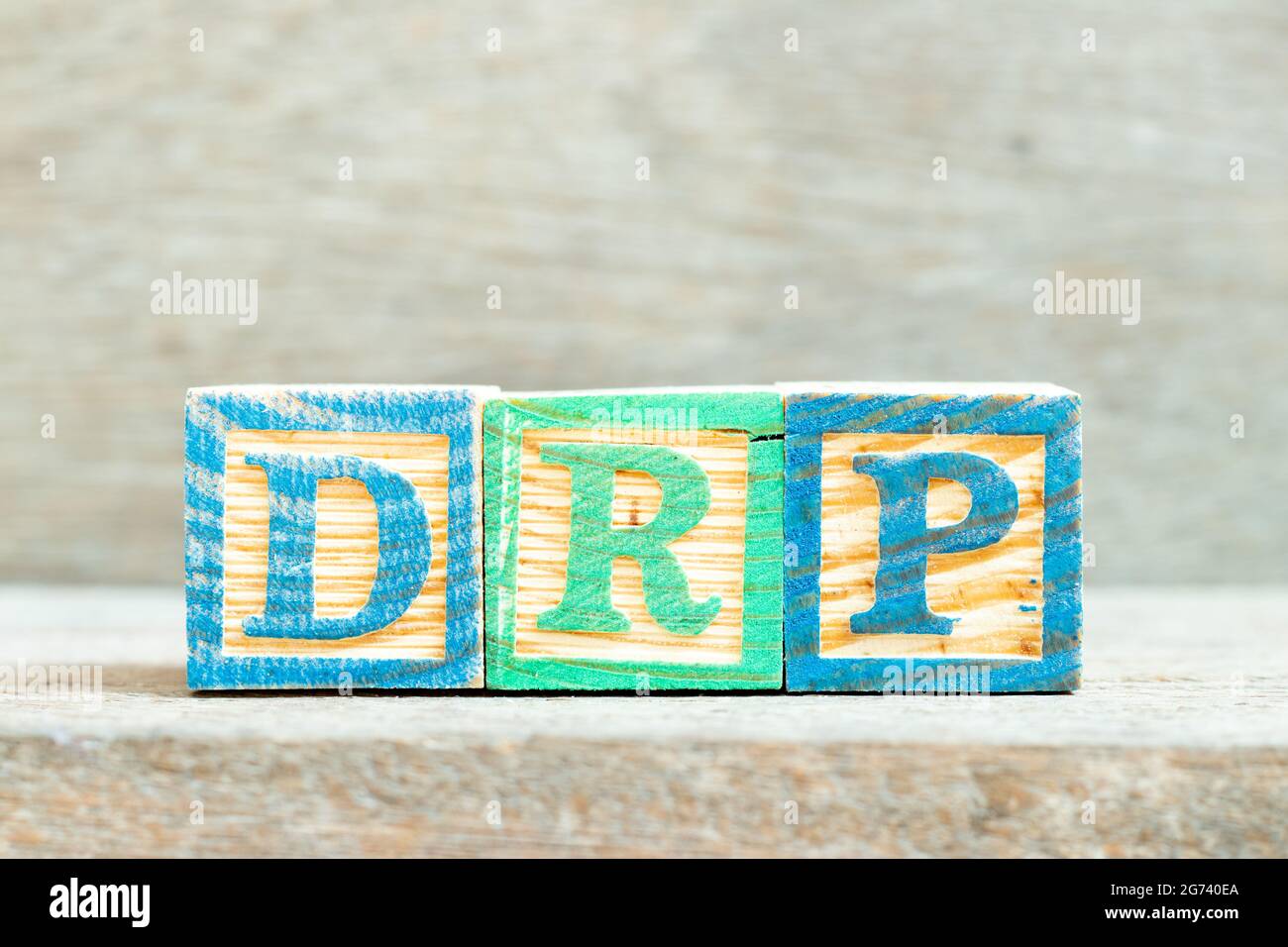 Color alphabet letter block in word DRP (Abbreviation of Disaster ...