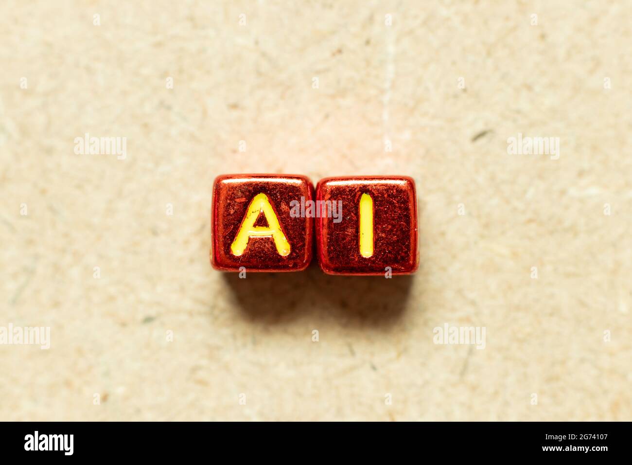 Metallic color alphabet letter block in word AI (Abbreviation of ...