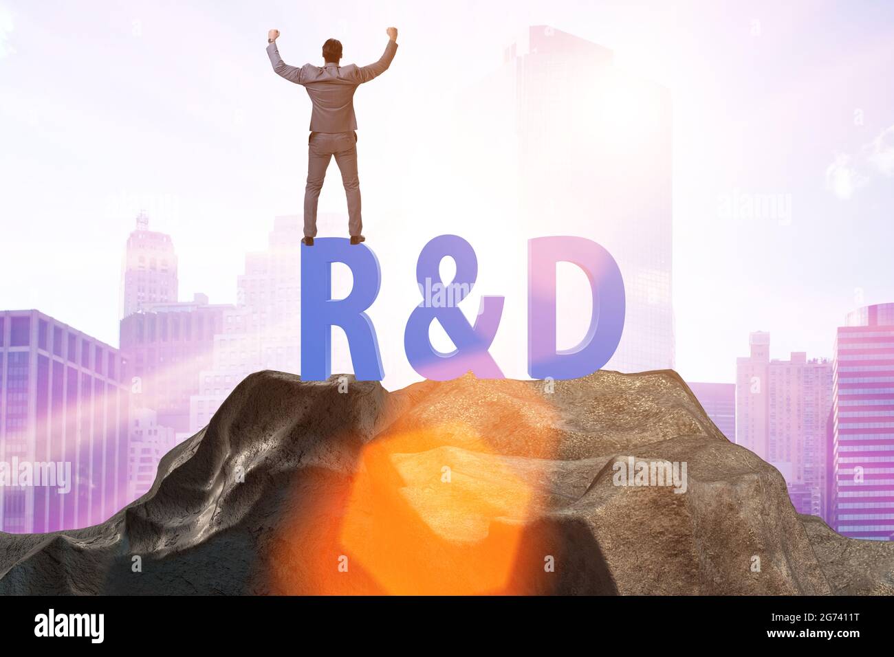 Research and development concept with the businessman Stock Photo - Alamy