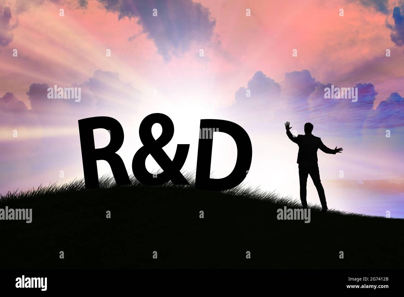 Research and development concept with the businessman Stock Photo - Alamy