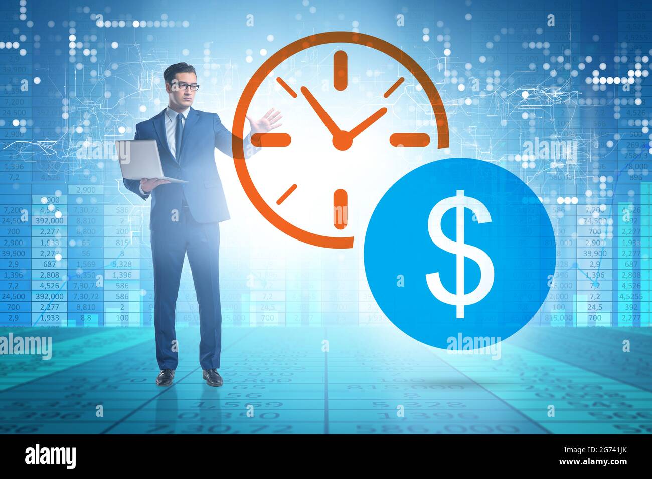 Time is money concept with the businessman Stock Photo - Alamy