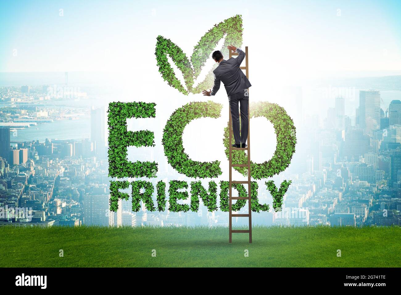 Eco friendly illustration in the ecology concept Stock Photo - Alamy