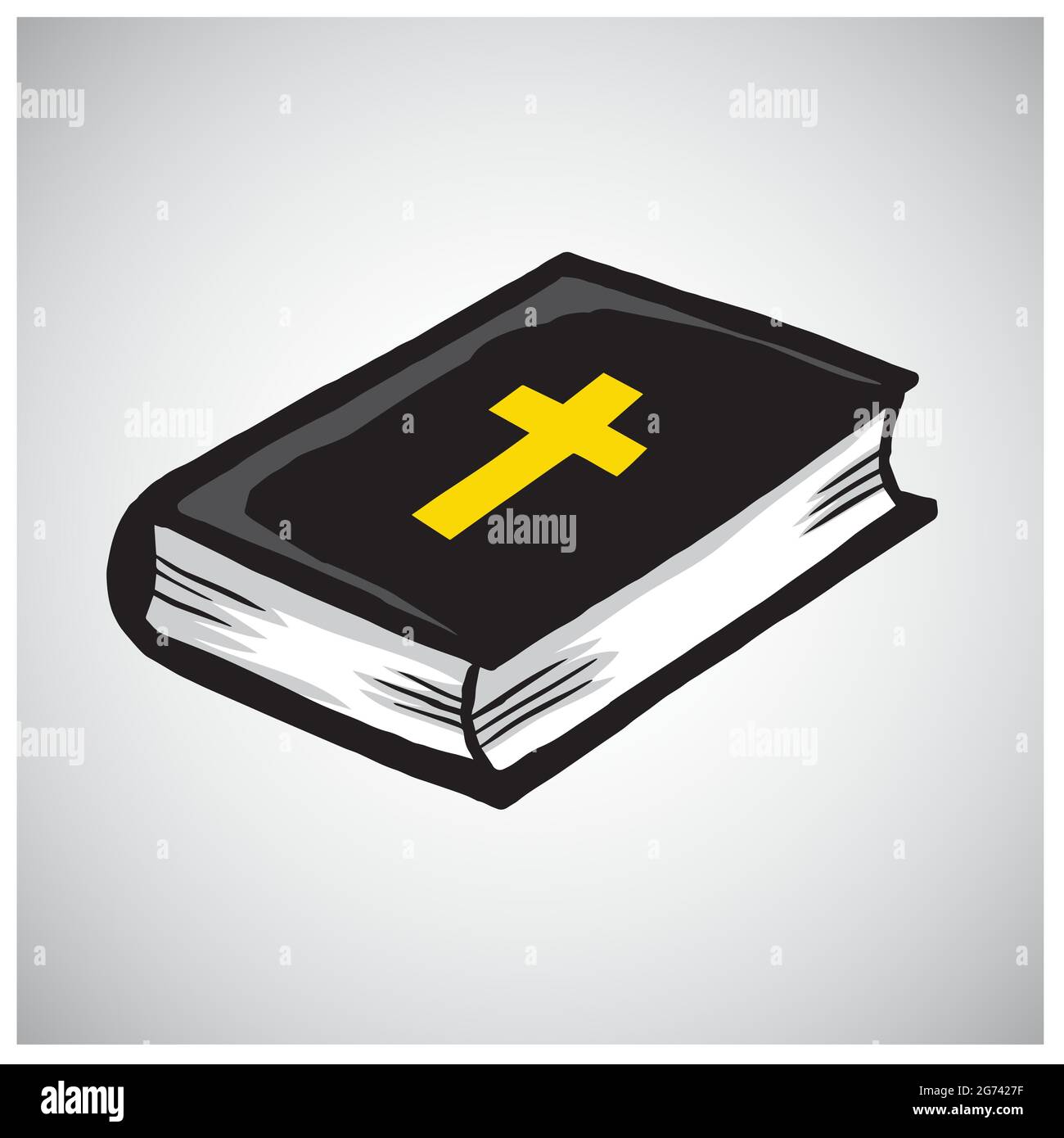 Holy Bible Book of Catholic, Christian with Cross Sign, Vector ...