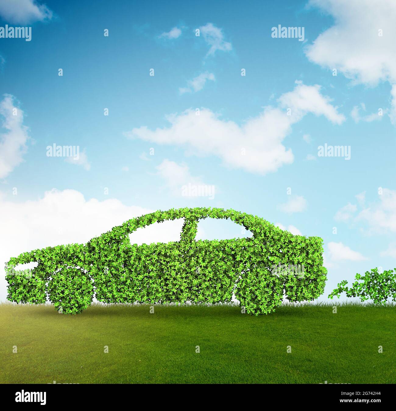 The concept of clean fuel and eco friendly cars - 3d rendering Stock ...