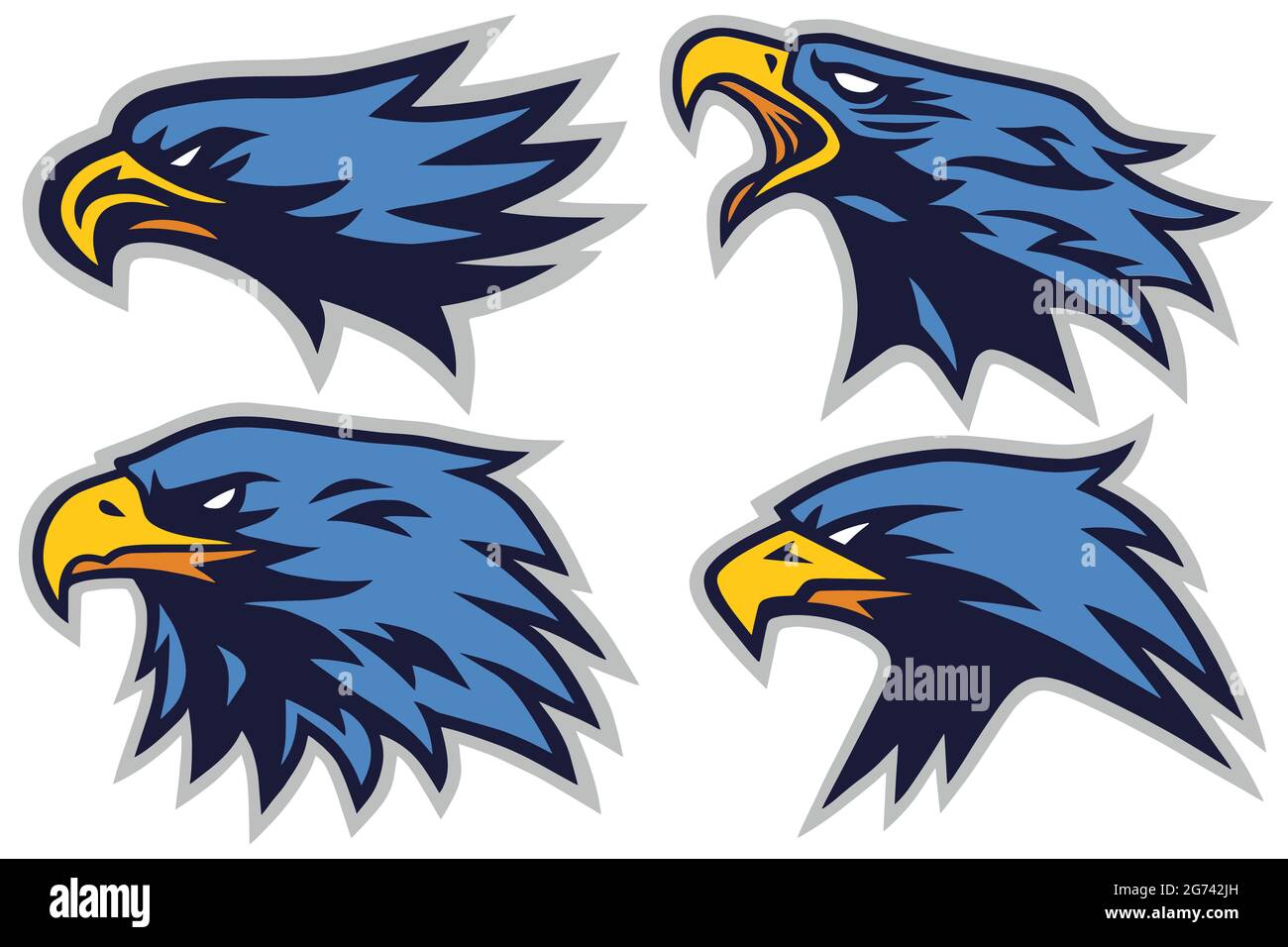 Set of Eagle Sports Logo Mascot Vector Design Collection Stock Vector ...