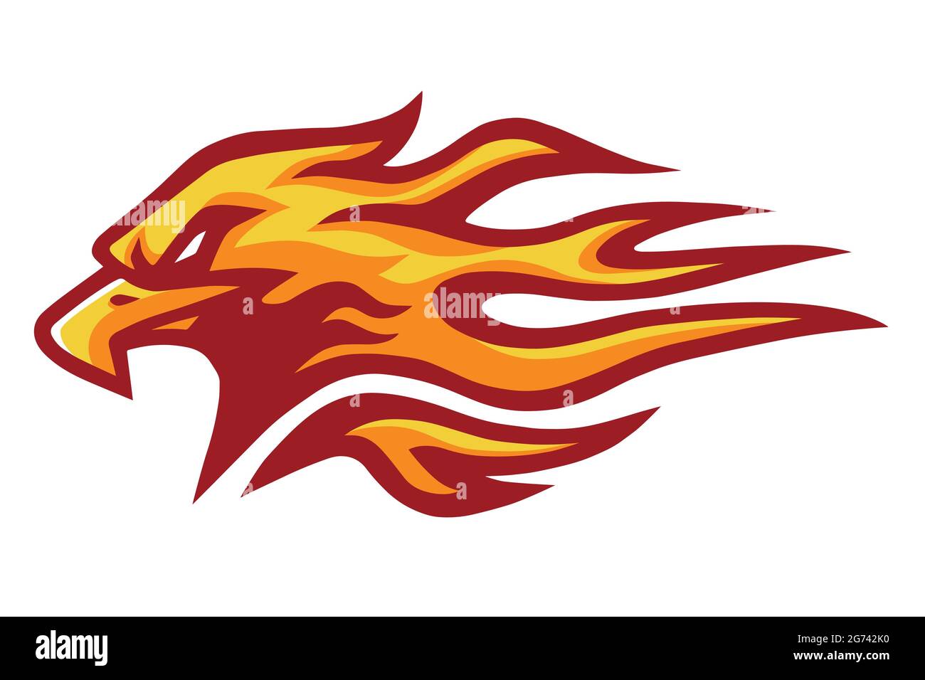 Eagle Head Fire Flame Logo Vector Mascot Design Stock Vector Image ...
