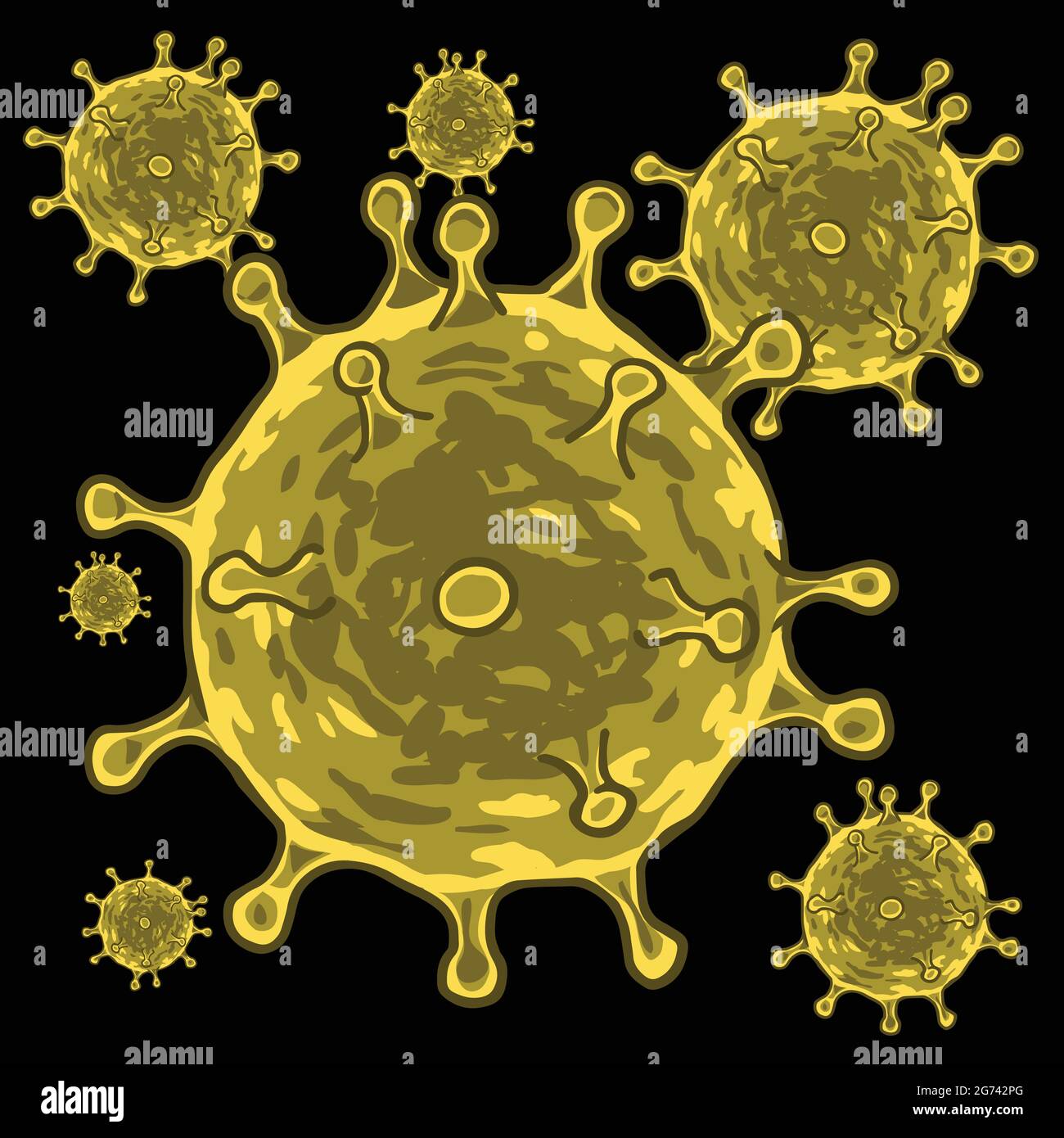 Coronavirus Virus Vector Drawing Illustration Stock Vector Image & Art ...