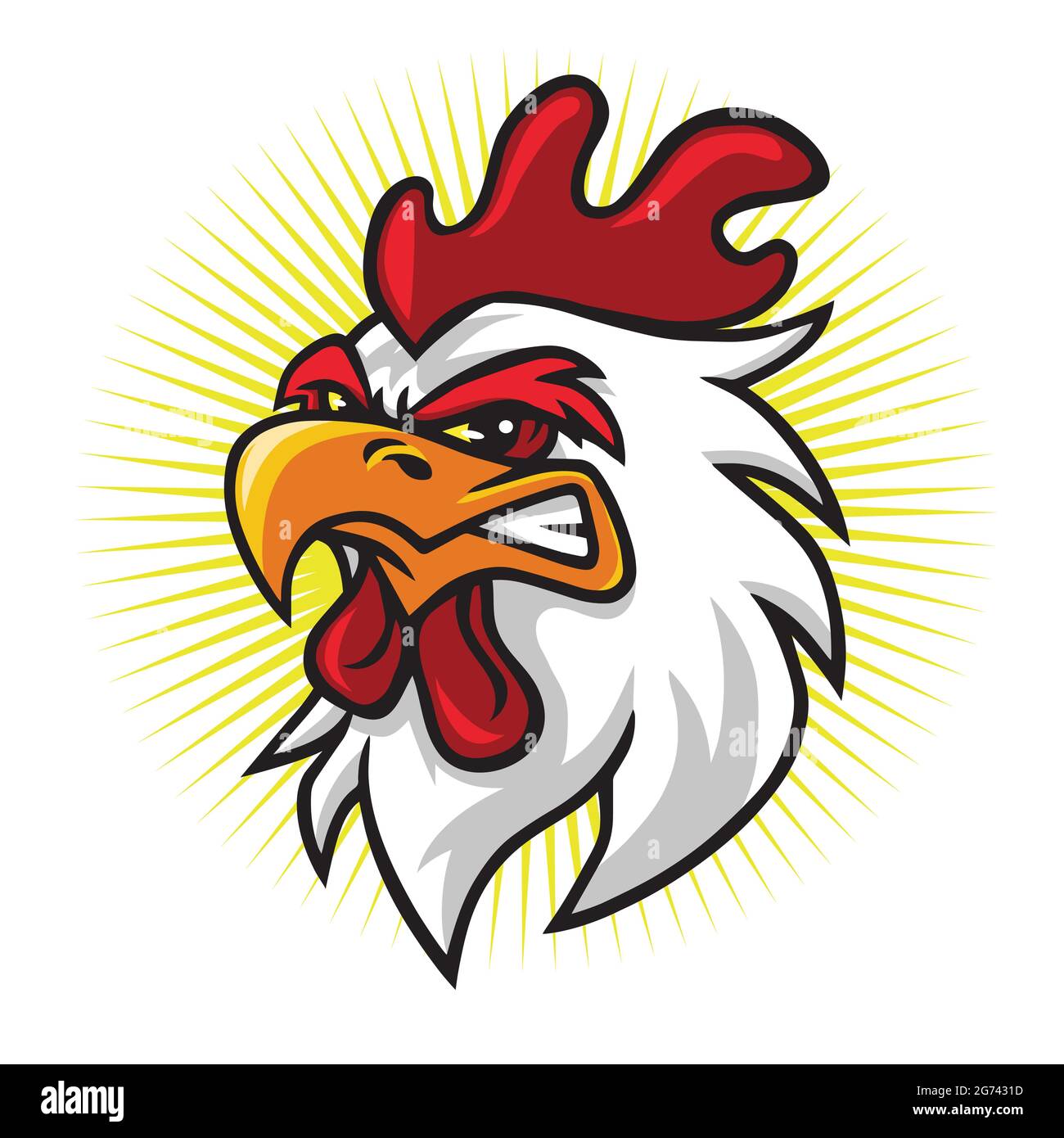 Angry Rooster Head Mascot Logo Premium Vector Cartoon Illustration ...