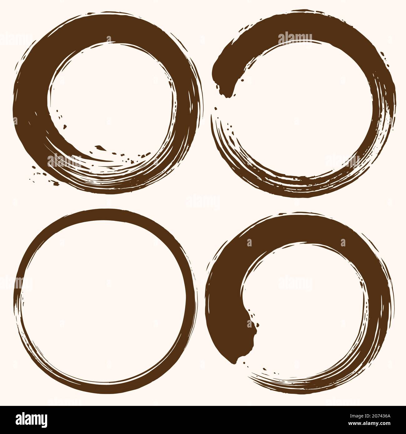 Enso Zen Circle Art Brush Set Vector Design Illustration Icon ...