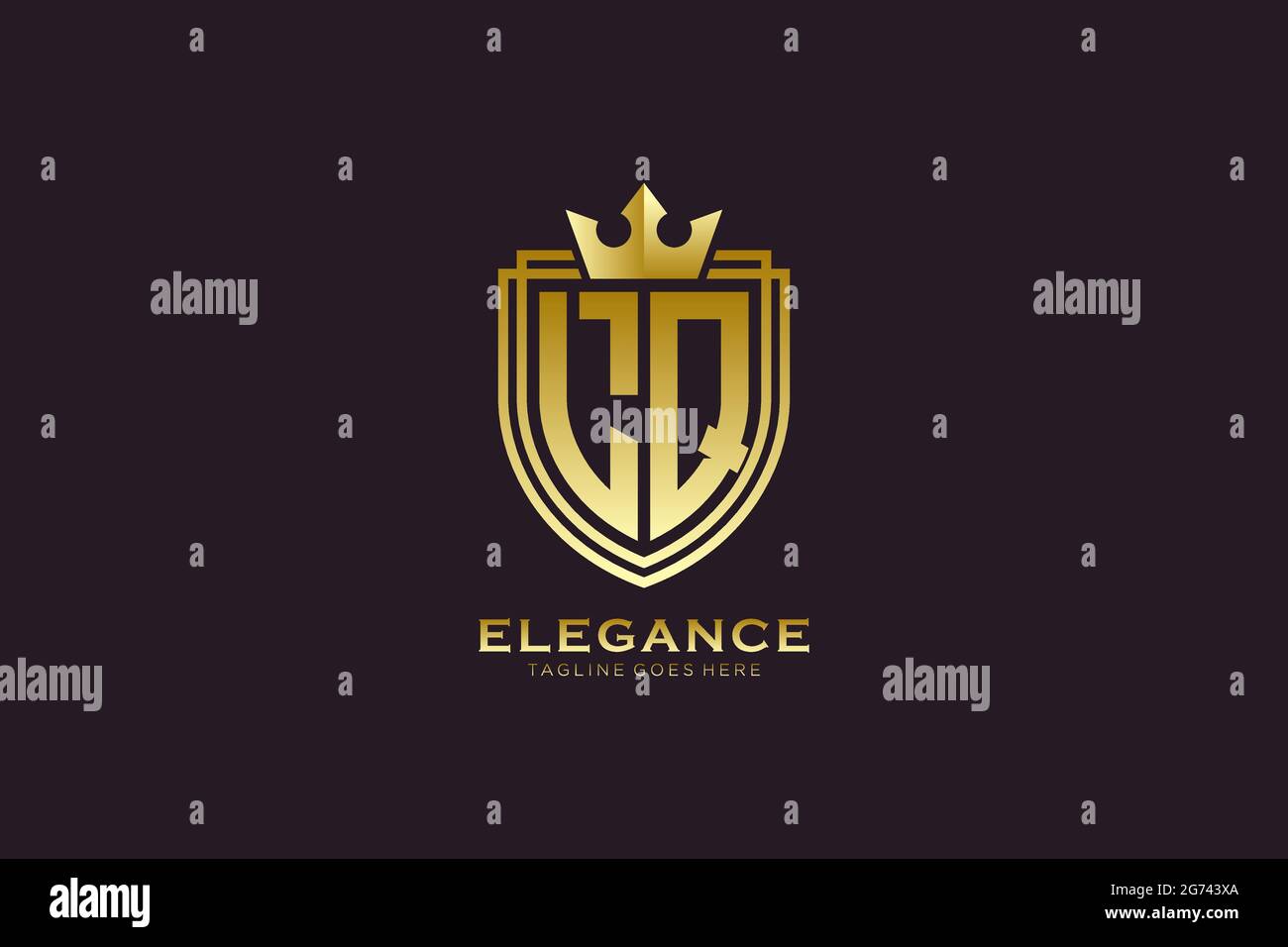 LQ elegant luxury monogram logo or badge template with scrolls and ...