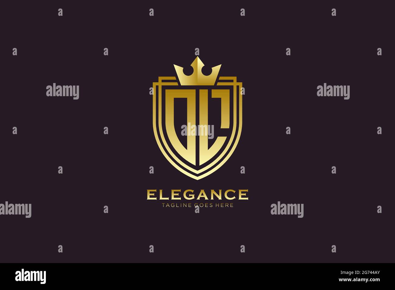OL elegant luxury monogram logo or badge template with scrolls and ...