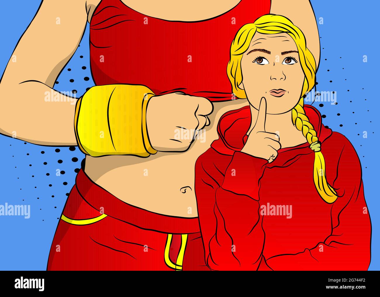 Beautiful woman thinking of workout, sport. Caucasian fitness woman ...