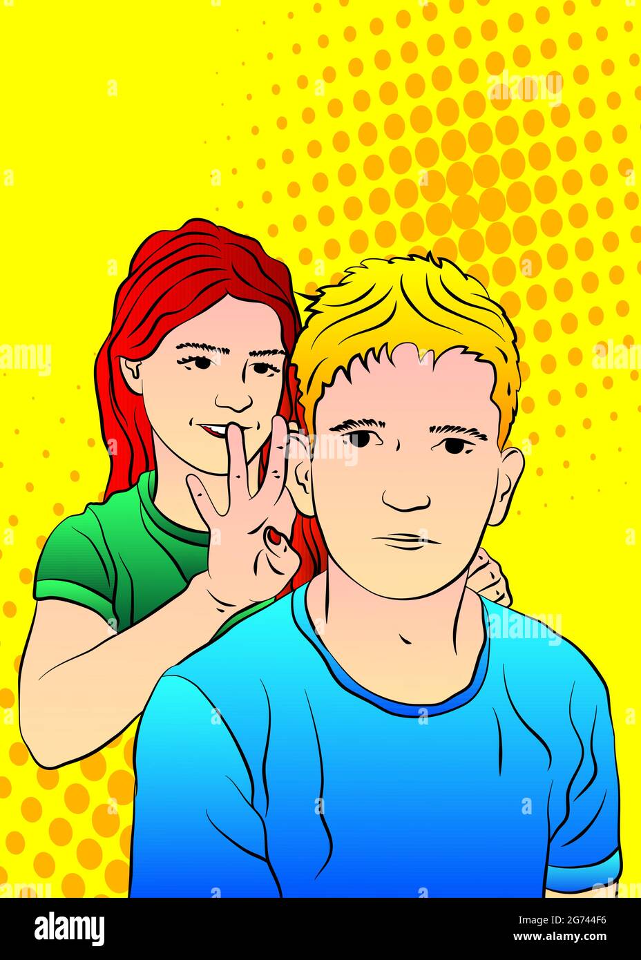 Woman pulling on her boyfriend's ears. Fun or punishment concept ...