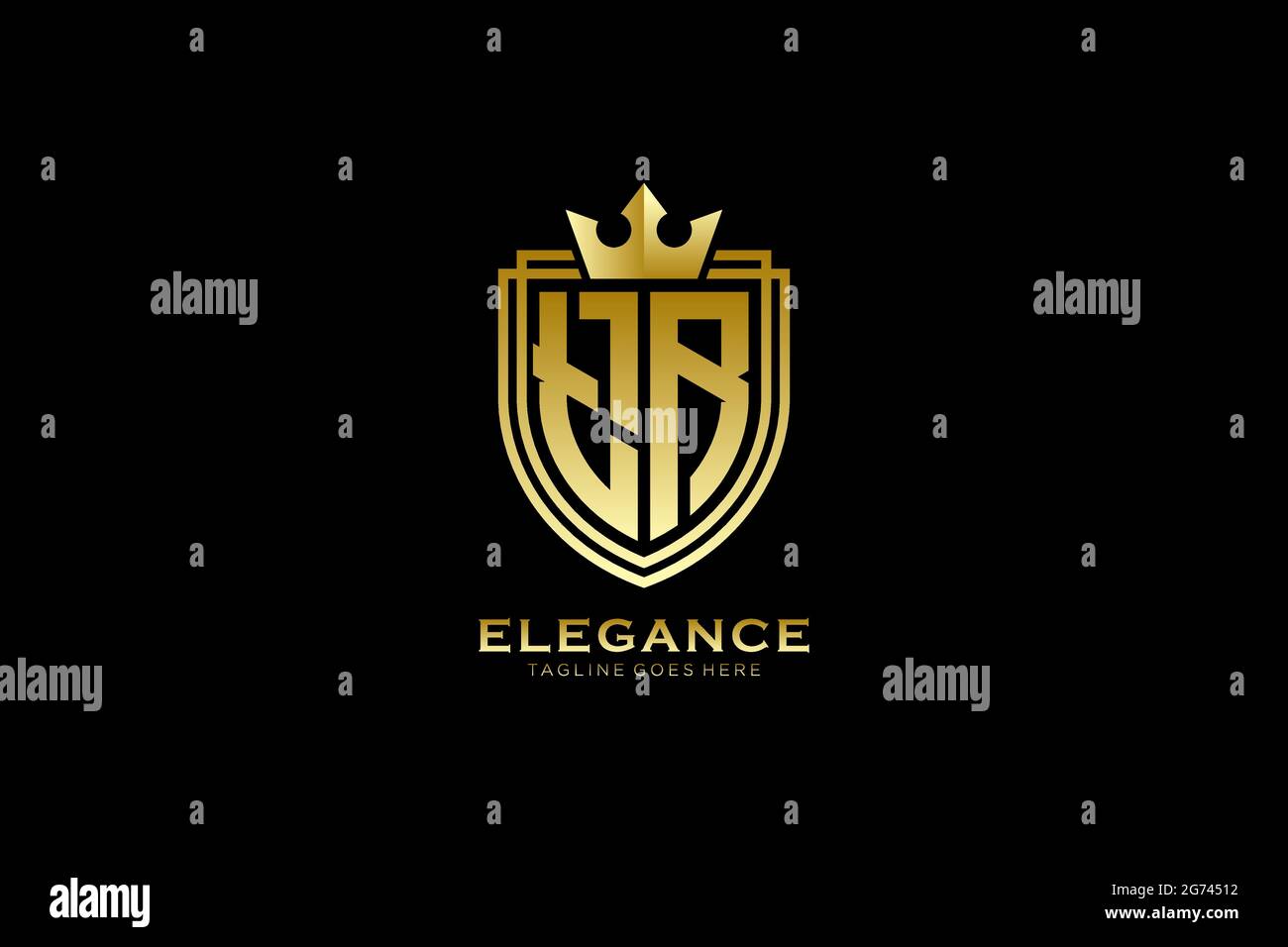 TR elegant luxury monogram logo or badge template with scrolls and ...