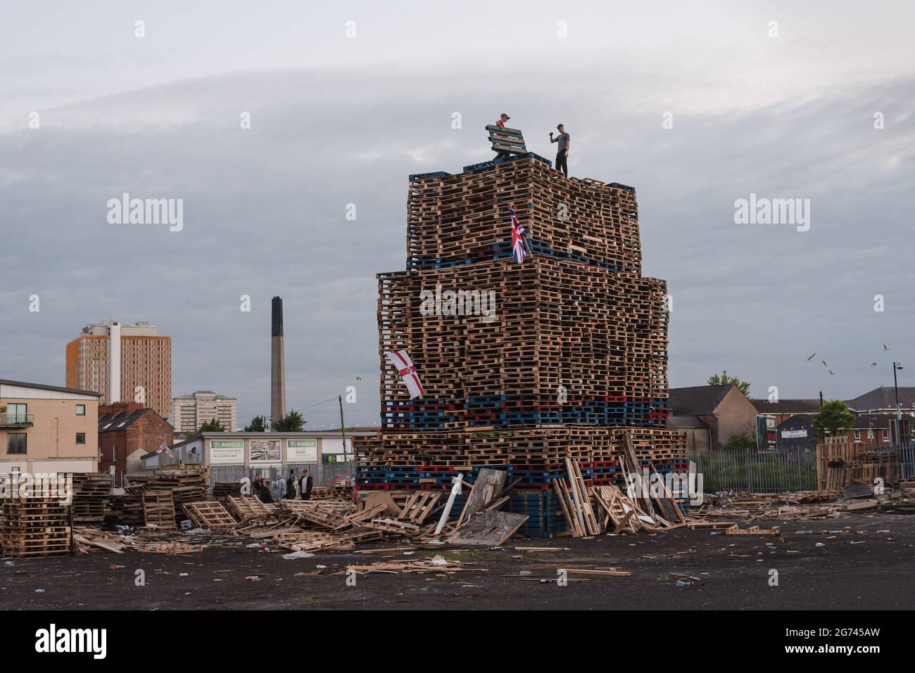 Belfast, UK. 10th July, 2021. Young men seen completing the ...