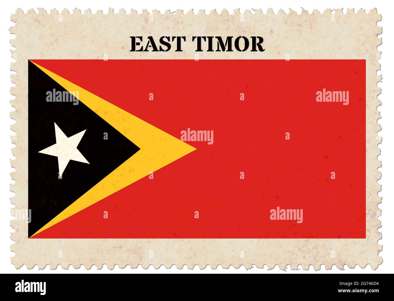East Timor flag Postage stamp isolated on white background with ...