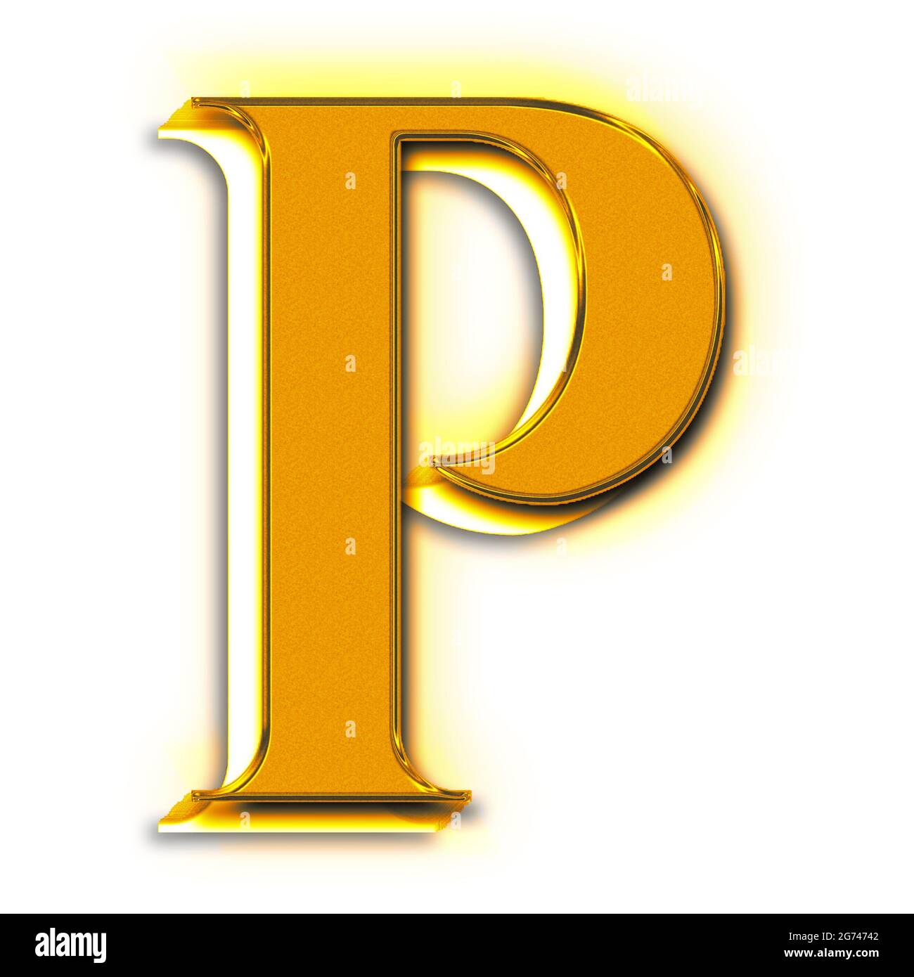 A golden alphabet letter design on white background Stock Photo - Alamy
