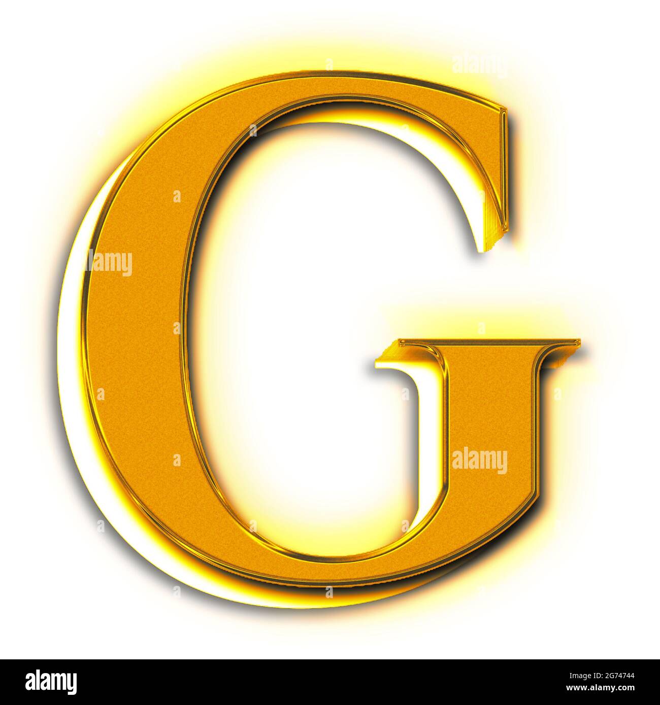 A golden alphabet letter design on white background Stock Photo - Alamy
