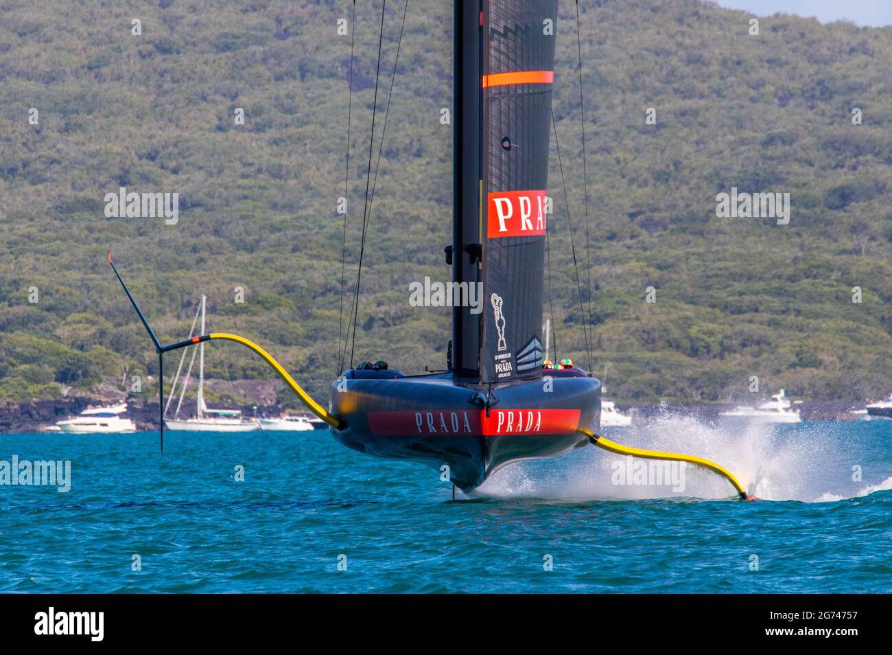 Luna Rossa Prada Pirelli in the Final of the Prada Cup. Auckland, New ...