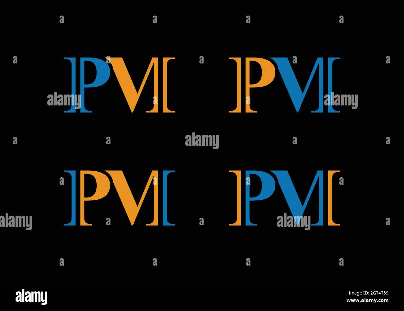 Initial Monogram Letter PM Logo Design Vector Template P M Letter Logo ...