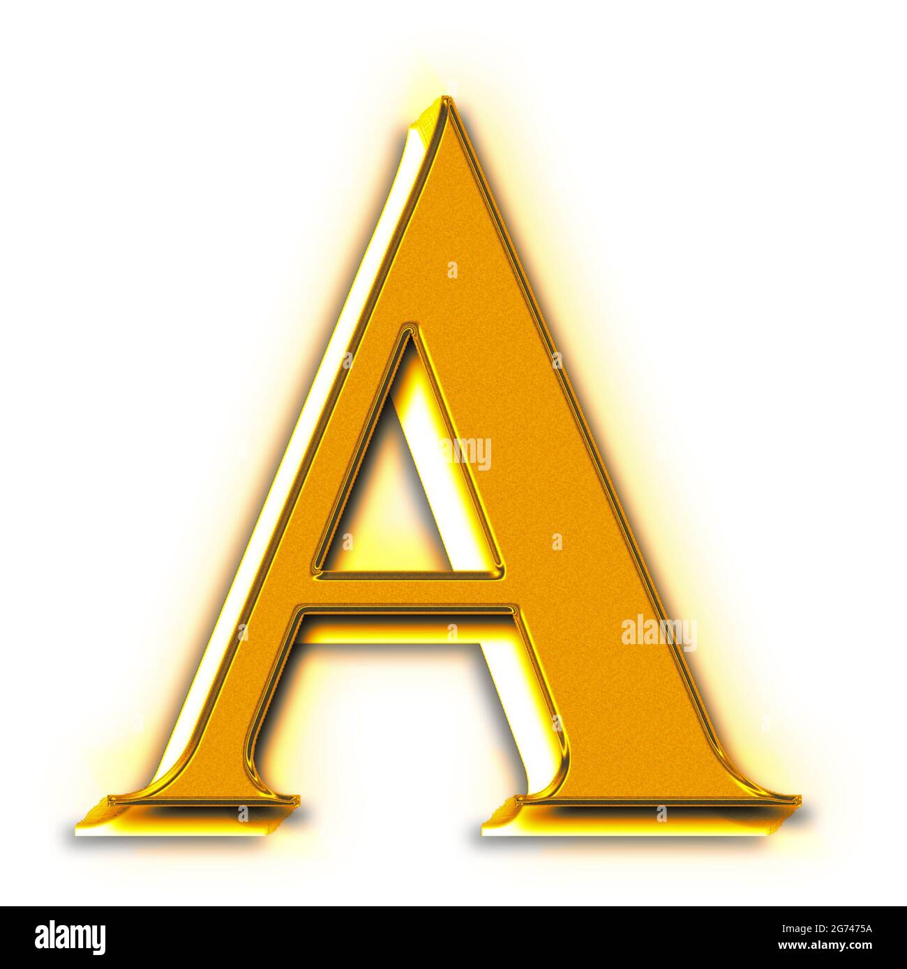A golden alphabet letter design on white background Stock Photo - Alamy