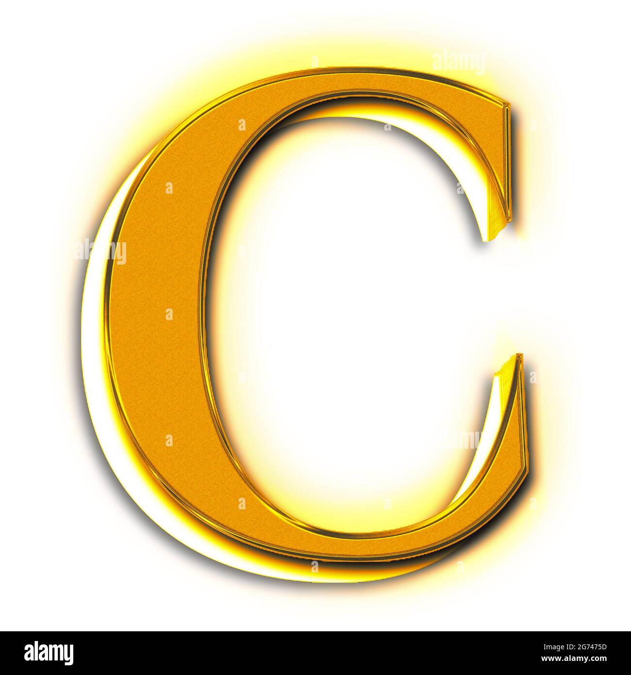 A golden alphabet letter design on white background Stock Photo - Alamy