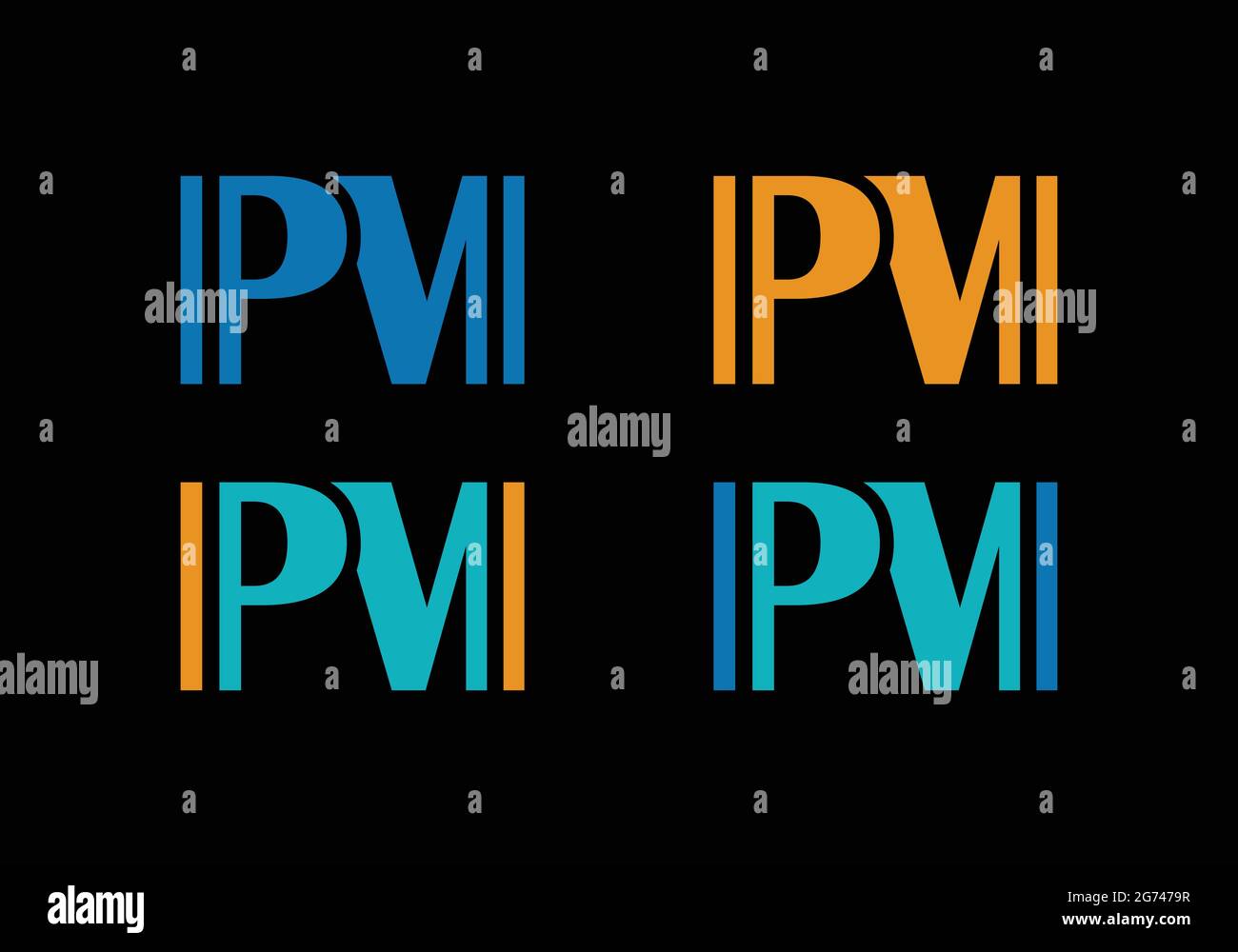 Initial Monogram Letter PM Logo Design Vector Template P M Letter Logo ...