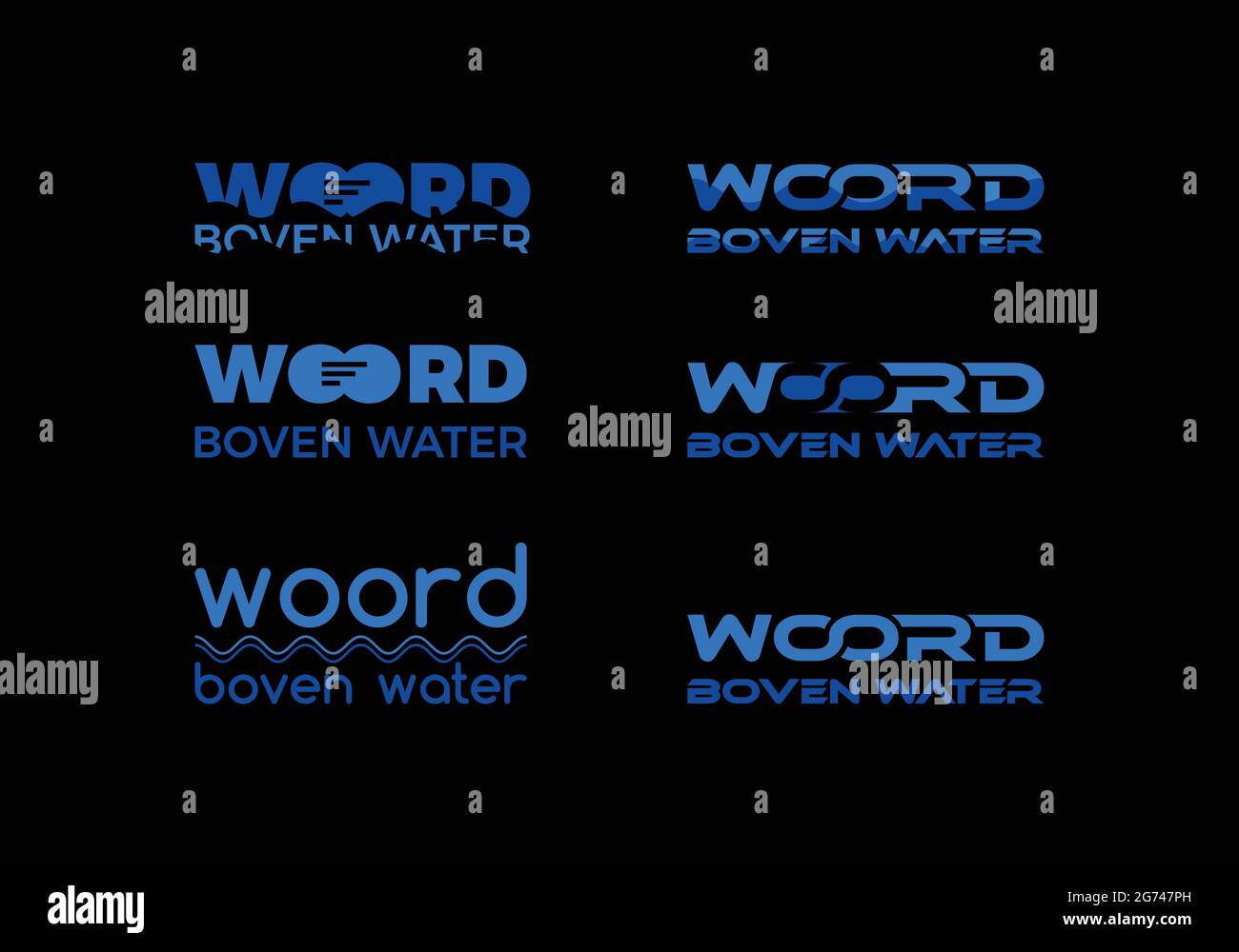 WOORD BOVEN WATER LOGO DESIGN Six Variations Word Above Water Logo ...