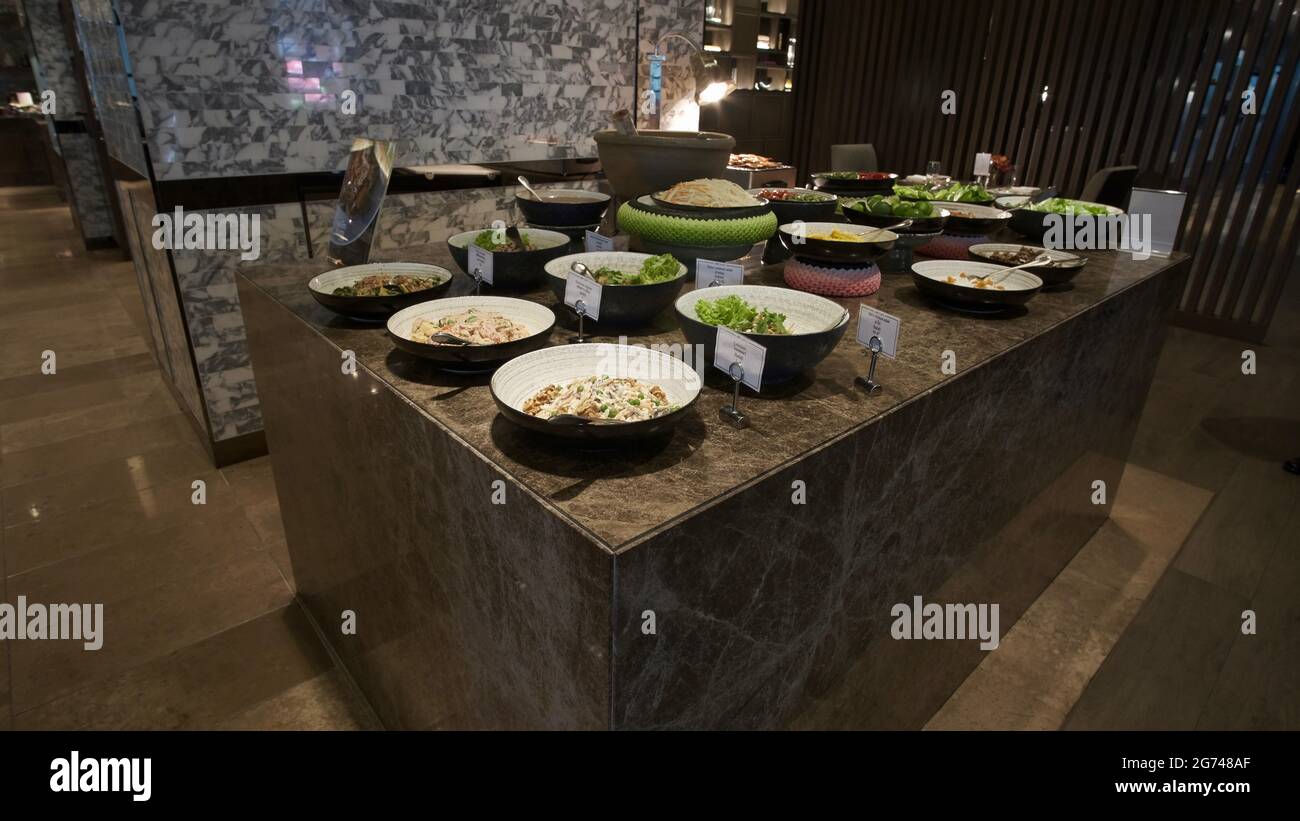 Food All You Can Eat serving station buffet Stock Photo - Alamy