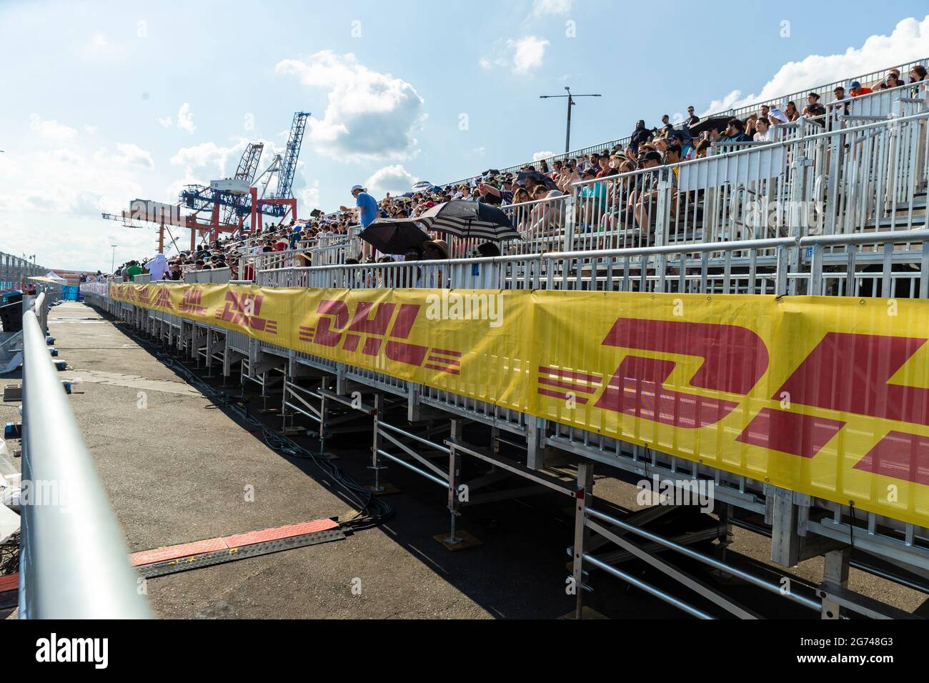 New York, NY - July 10, 2021: Spectators attend first race of ABB ...