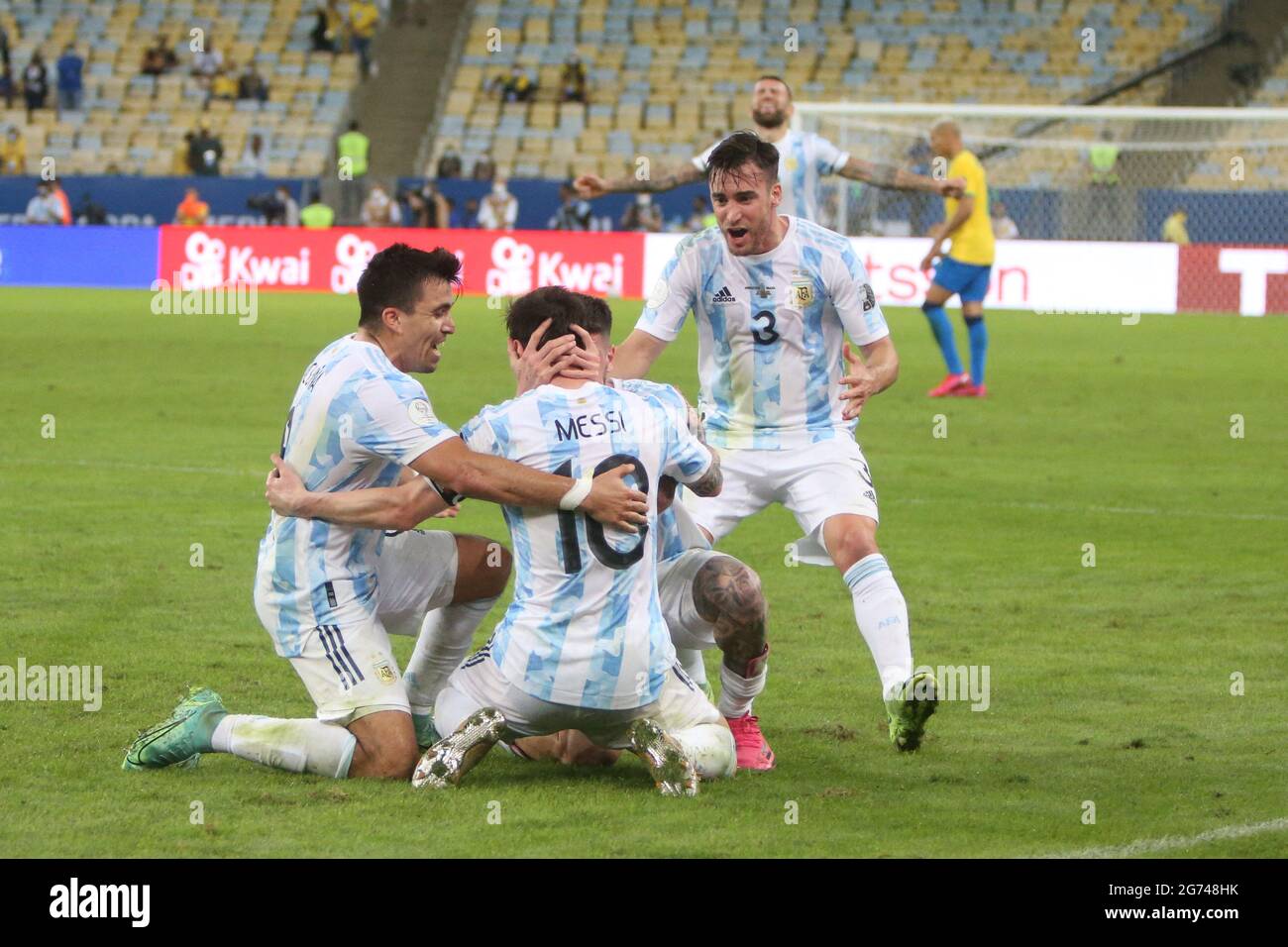 Lionel Messi - Argentina teammates celebrate after the Copa America ...