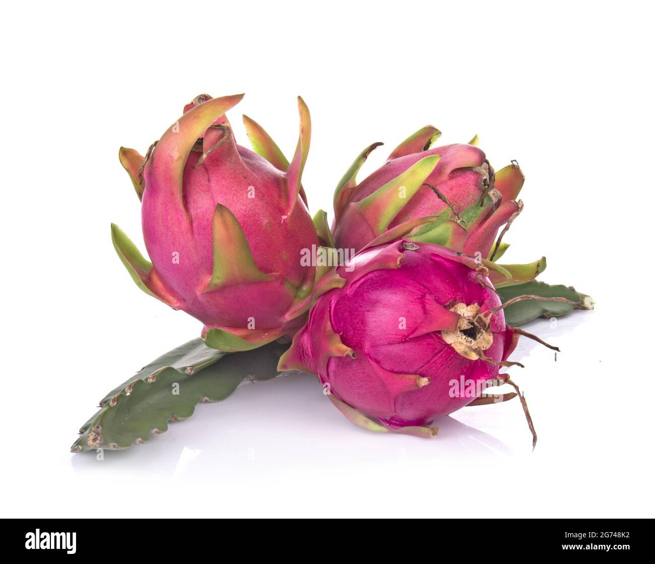 The pink dragon fruits isolated on a white background Stock Photo - Alamy