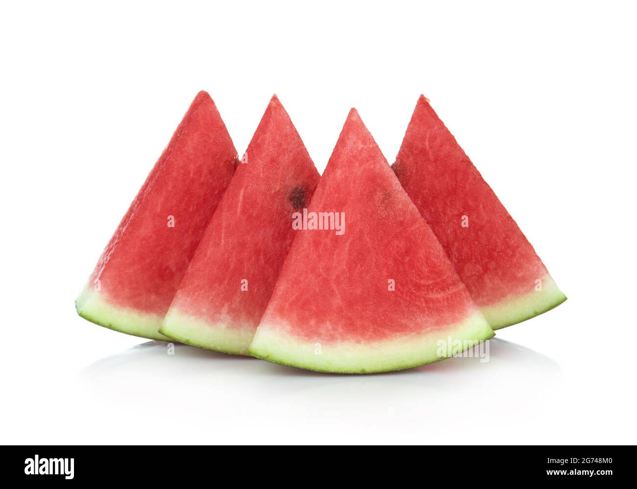 The triangular watermelon slices isolated on a white background Stock ...