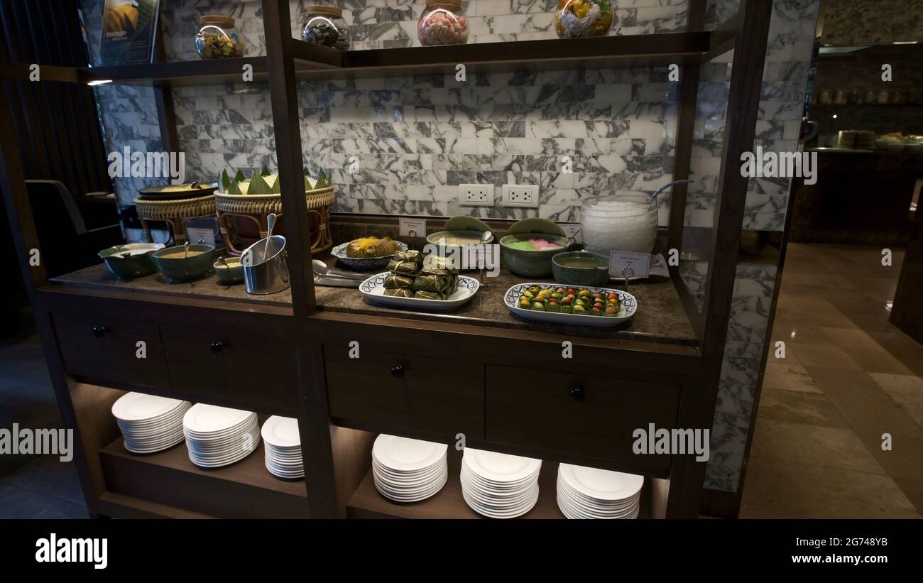 Food All You Can Eat serving station buffet Stock Photo - Alamy