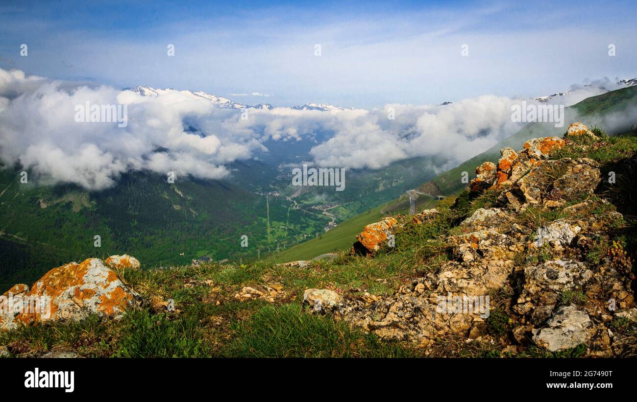 Views of Aran valley from Baqueira (Aran Valley, Catalonia, Pyrenees ...