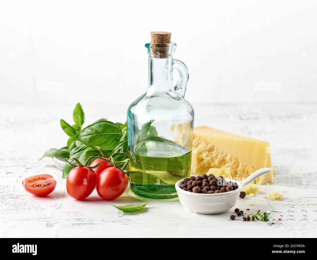 Table ingredients produce basil hi-res stock photography and images - Alamy