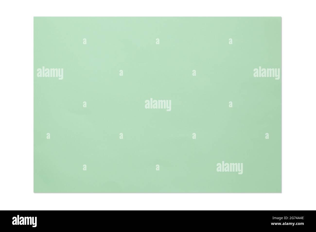 Green color blank 4A paper isolated on white background Stock Photo - Alamy