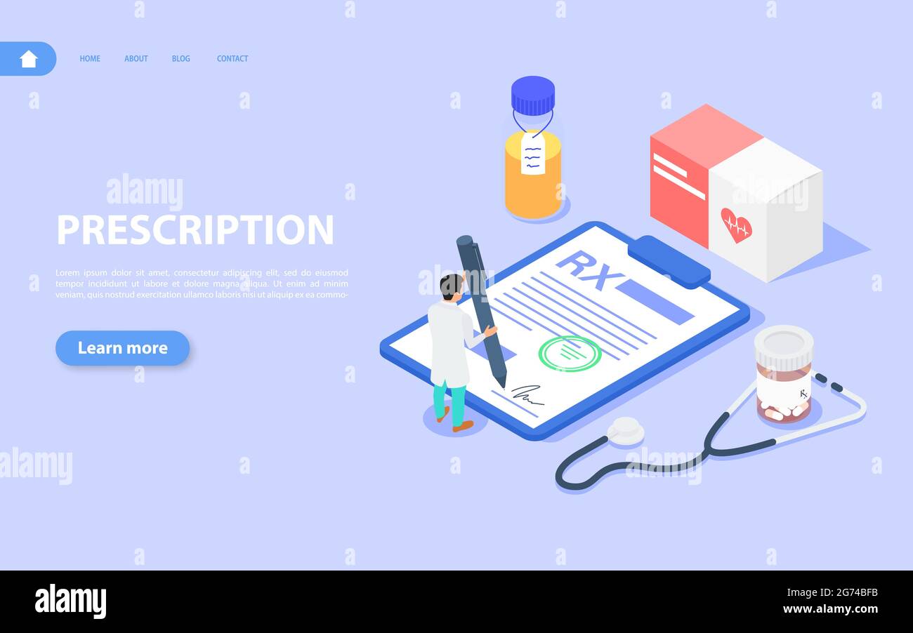 Rx medical prescription. The doctor prescribes prescription drugs for ...