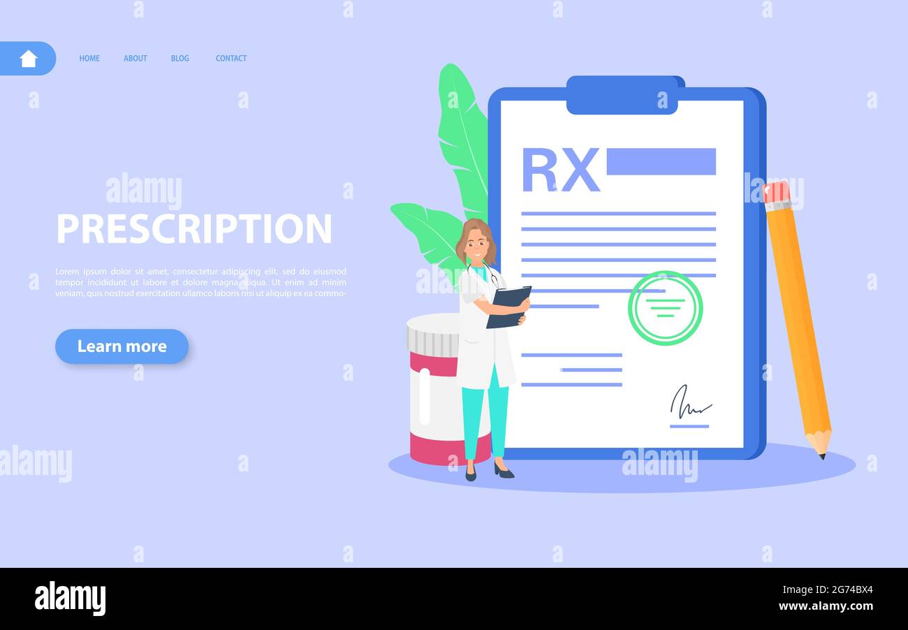 Rx medical prescription. The doctor prescribes prescription drugs for ...