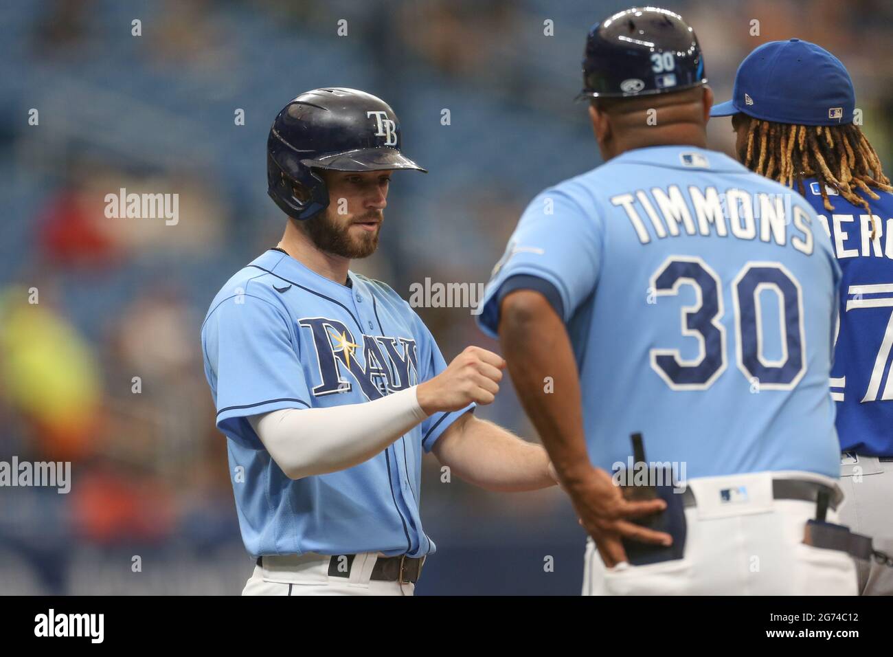 St. Petersburg, FL. USA; Tampa Bay Rays second baseman Brandon Lowe (8 ...