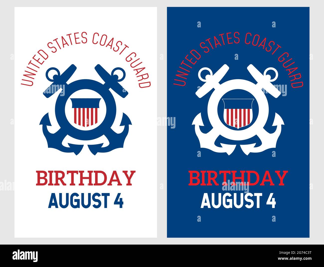 United States Coast Guard birthday. August 4. Poster, card, banner ...
