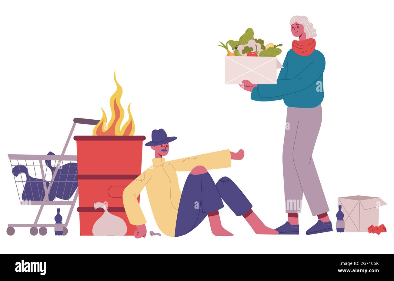 Homeless food cartoon hi-res stock photography and images - Alamy