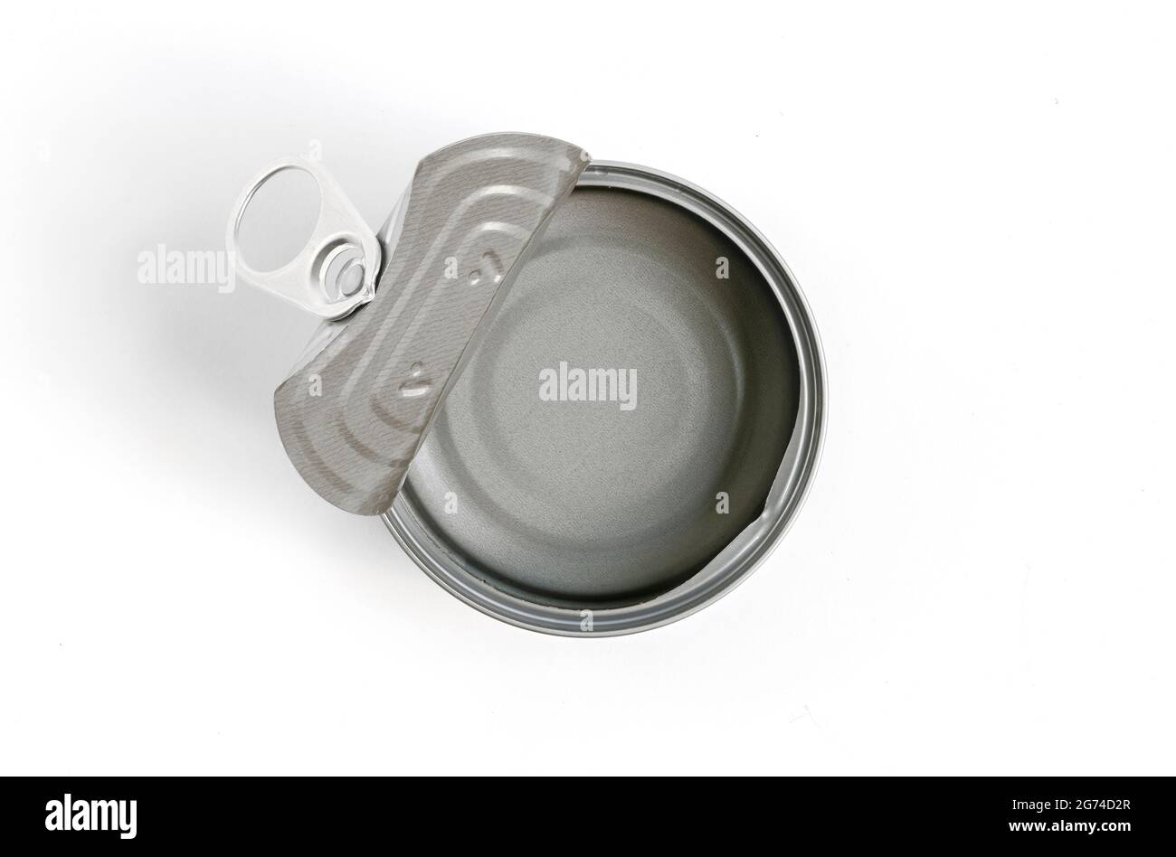 Top view image, Isolated empty canned good on white background. Cover ...