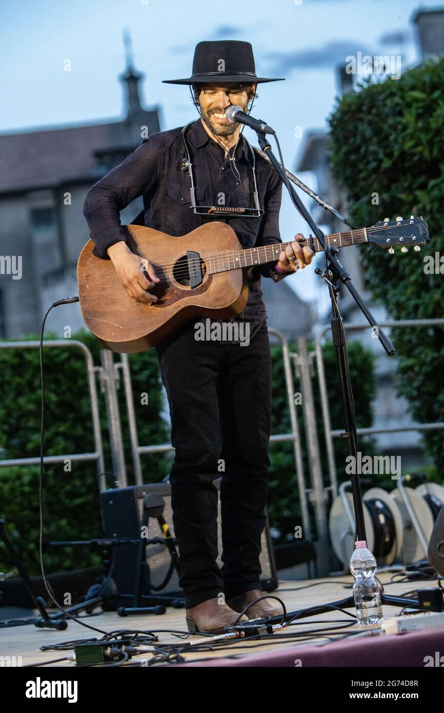 Somma Lombardo Italy. 10 July 2021. The american singer-songwriter THOM ...